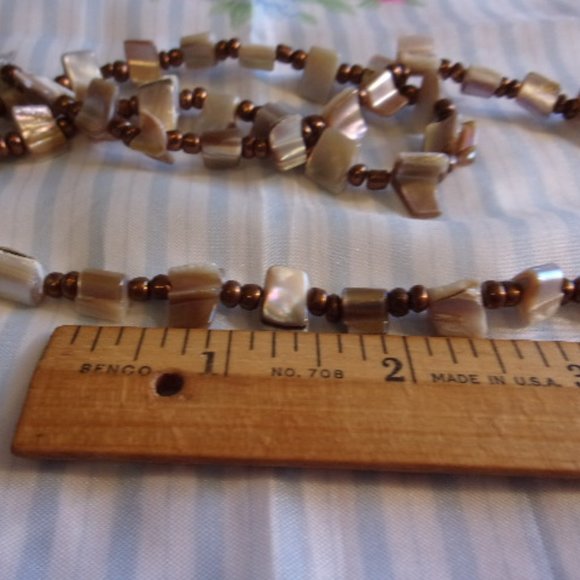 Vintage | Jewelry | Vintage Brown Shell Nugget Necklace 24 Long | Poshmark